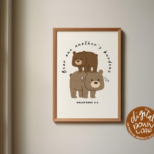 Christian Nursery Wall Art | Bear One Another’s Burdens | Bible Verse ...