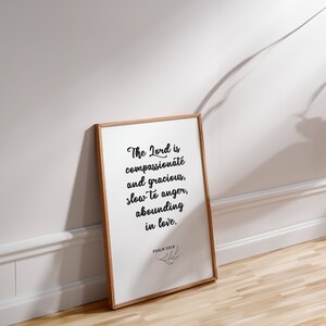 Minimalist Bible Verse Wall Art; Psalm 103:8 the Lord is Compassionate ...