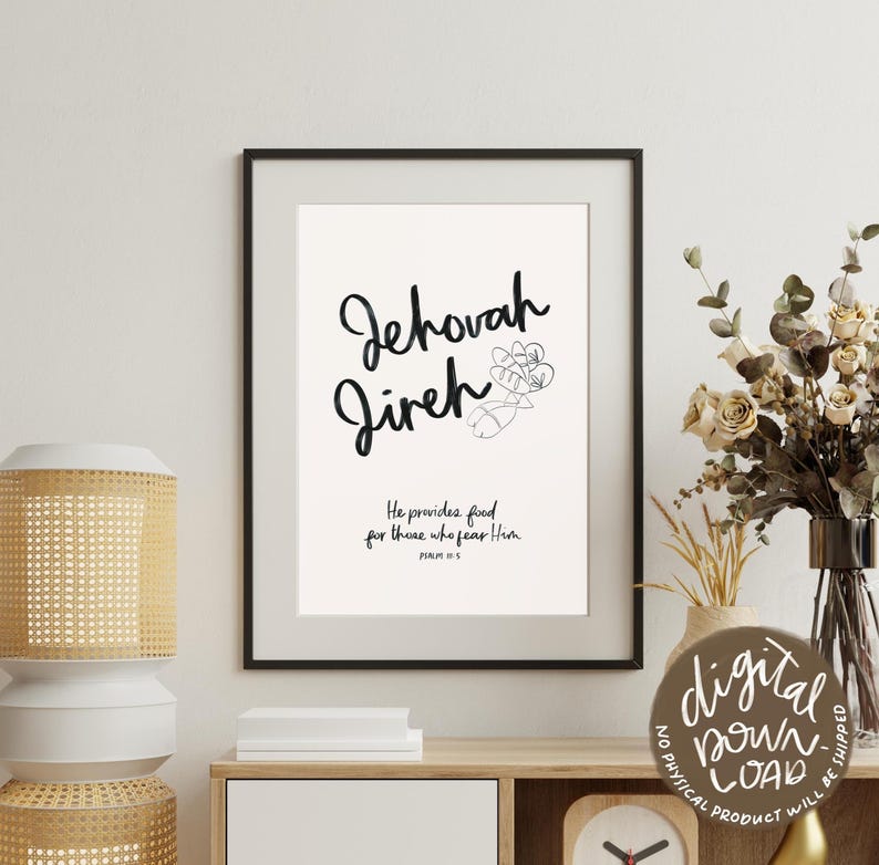 Hand Lettered Jehovah Jireh Printable – Faith-based Wall Decor ...