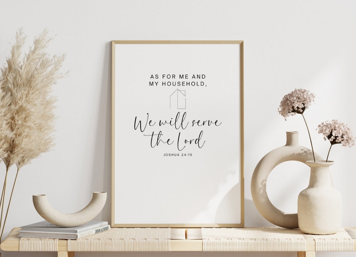 Joshua 24:15 We Will Serve the Lord Bible Verse Printable Wall Art ...