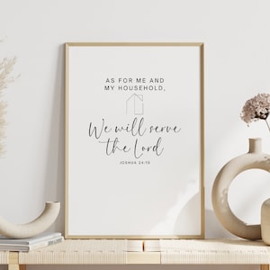 Joshua 24:15 We Will Serve the Lord Bible Verse Printable Wall Art ...