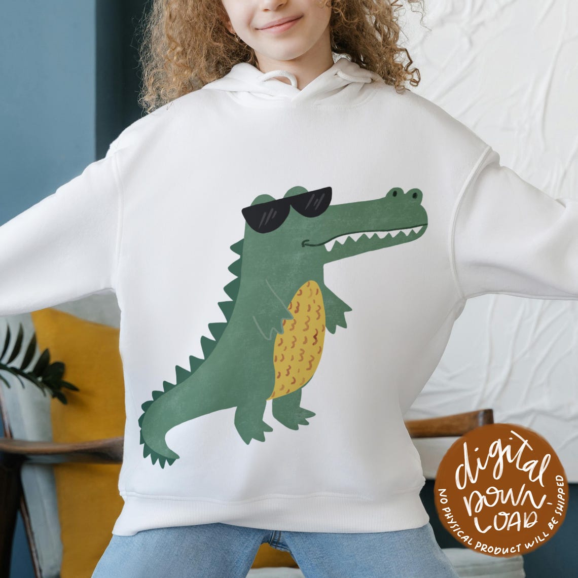 Cute Alligator Clip Art; Hand-drawn PNG Bundle for Kids, Jungle Party ...