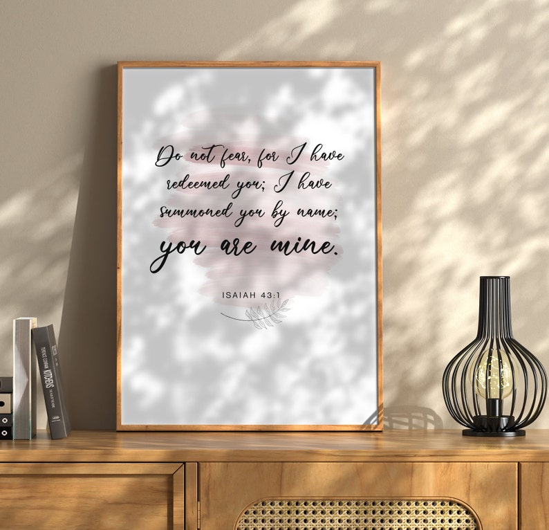 Minimalist Printable Scripture Wall Art Isaiah 43:1 You Are Mine; Bible ...