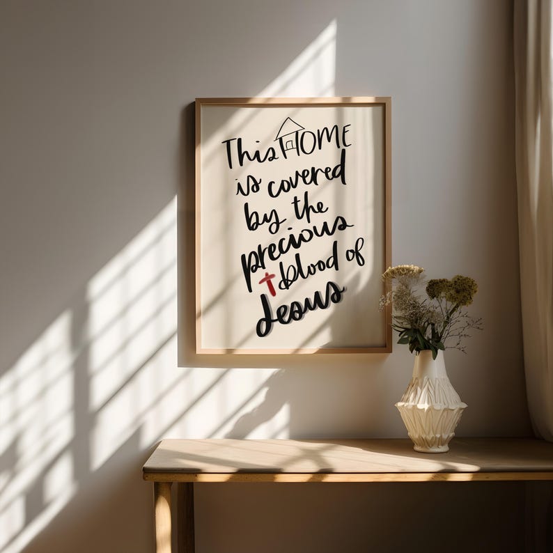 Christian Calligraphy; This Home is Covered by the Blood of Jesus ...