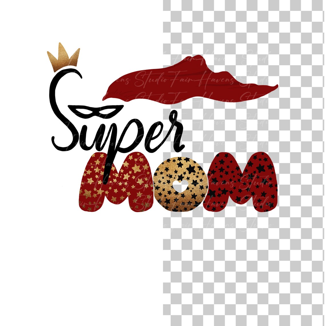 Hand-drawn Mother's Day PNG Clip Art; Super Mom Png; Hero Mom ...