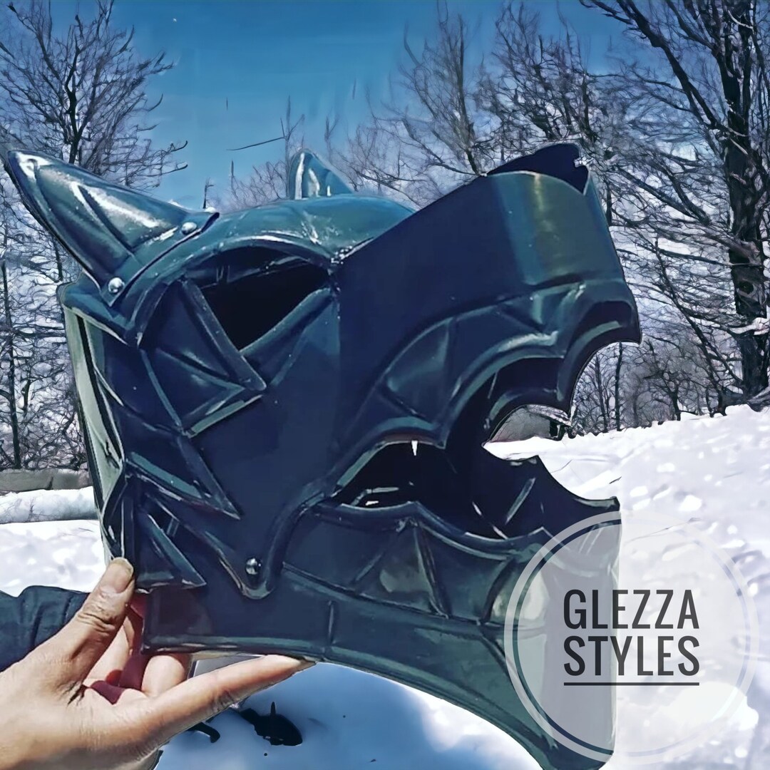 Medieval Larp , Blackened 18 Gauge Steel Wolf Premium Helmet, Working Helmet, Halloween Gift ...