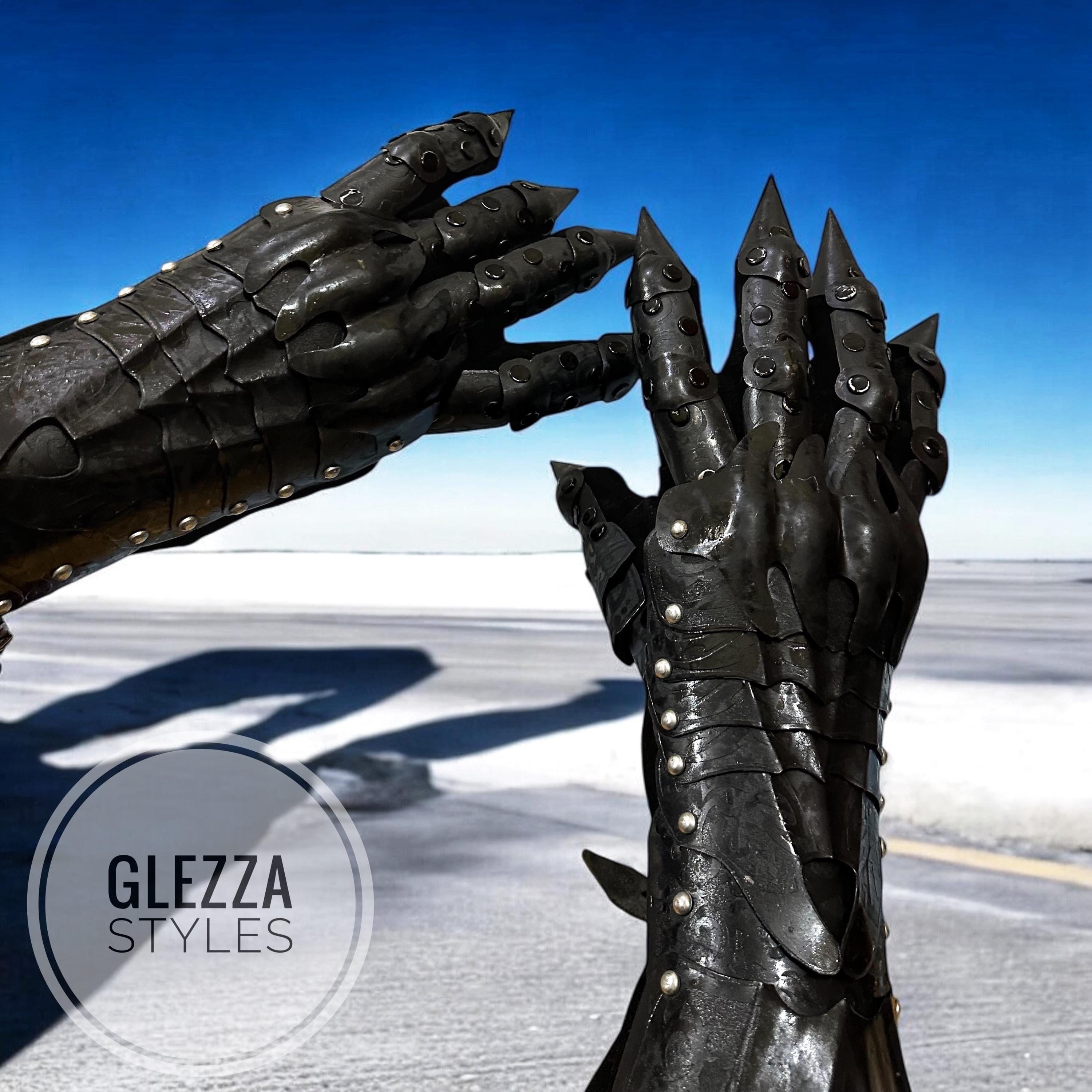 Medieval Nazgul Etching Gloves Set Arm Protection Gauntlet Armor ...
