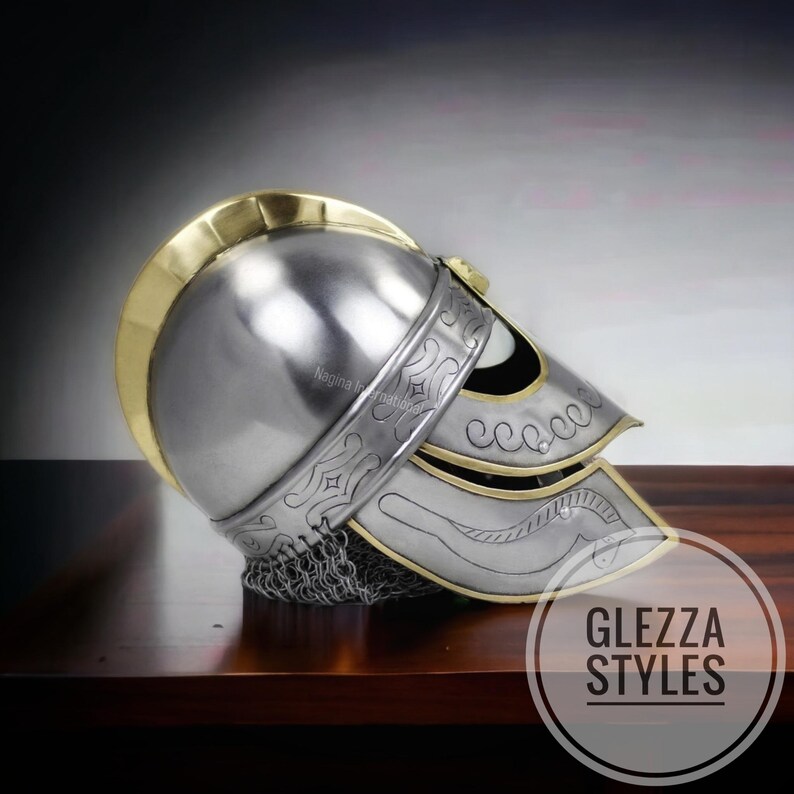 LOTR Medieval Larp Old Gladiator Helmet III Brass Reenactment Armor ...