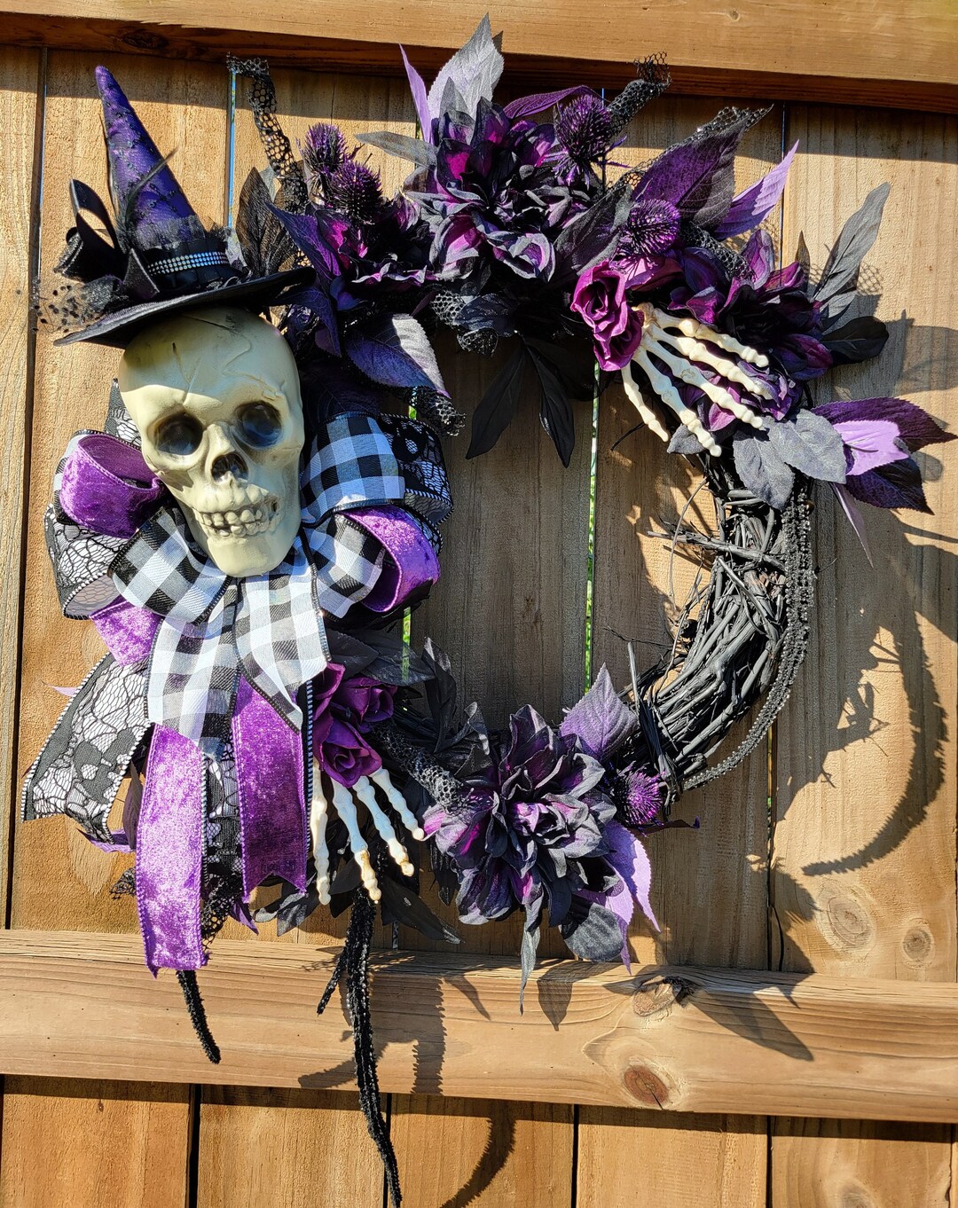 Halloween Wreath, Skeleton Wreath, Which Hat, Scary Halloween Wreath ...