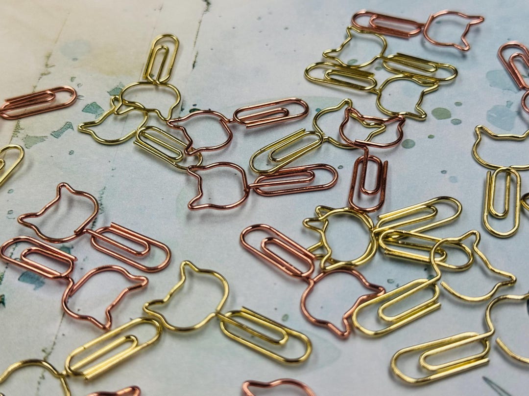 Cute Kitty Cat Head Shaped Paper Clips, Shapes, Journal Planner ...