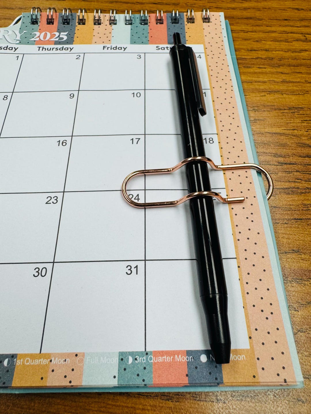 Metal Pen Holder Paperclip, Planner Clip With Pen Loop, Durable Desk ...