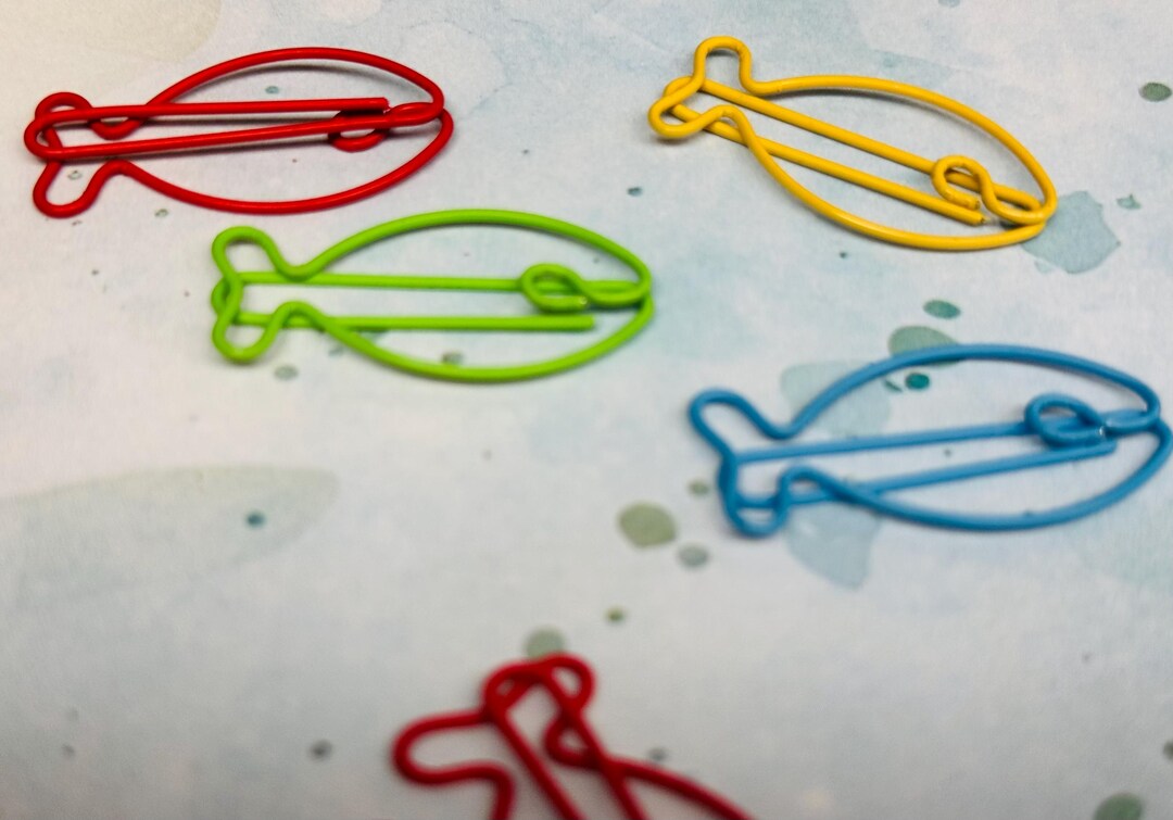 5pc. Fun Fish Shaped Paper Clips, Journal Planner Accessories Unique ...