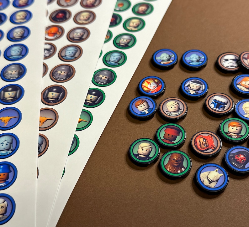 Lego Star Wars Inspired Game Character Icon Token Tiles - Complete Set ...
