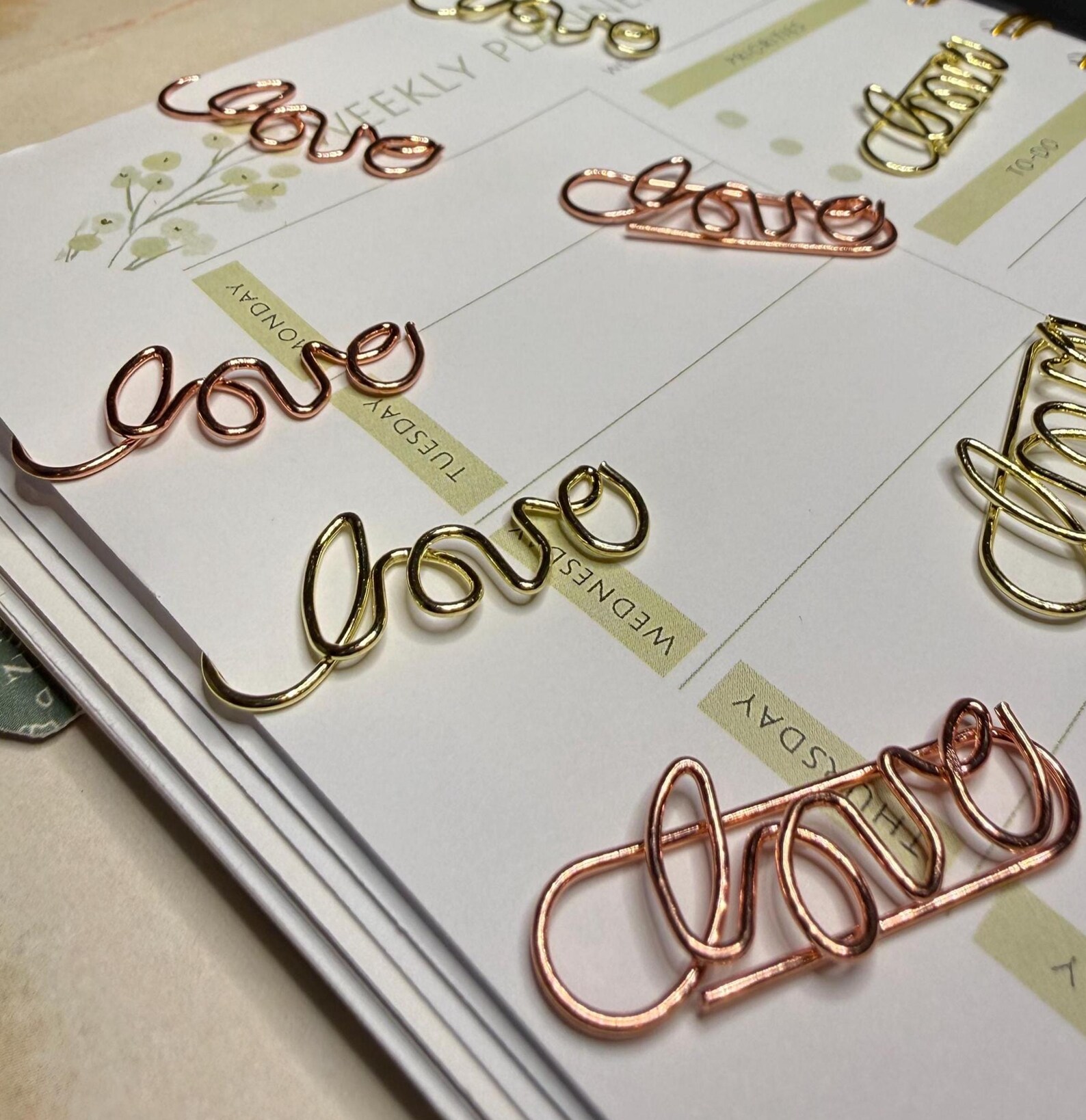 5pc. Love Shaped Paper Clips, Shapes, Journal Planner Accessories ...