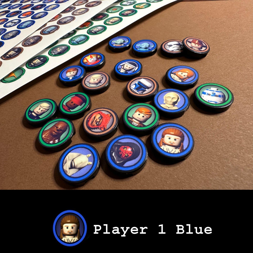 Lego Star Wars Inspired Game Character Icon Token Tiles - Complete Set ...
