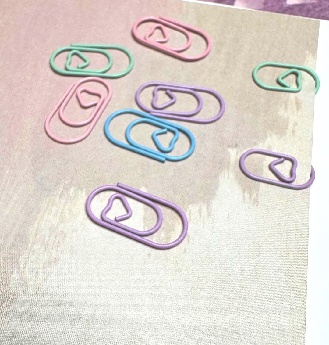 20 Pc. Pastel Mini Heart Shaped Paper Clip Shapes, Journal Planner ...