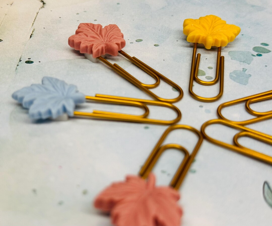 3 Pc. Charming Leaf Paper Clips, Journal Planner Accessories Unique and ...