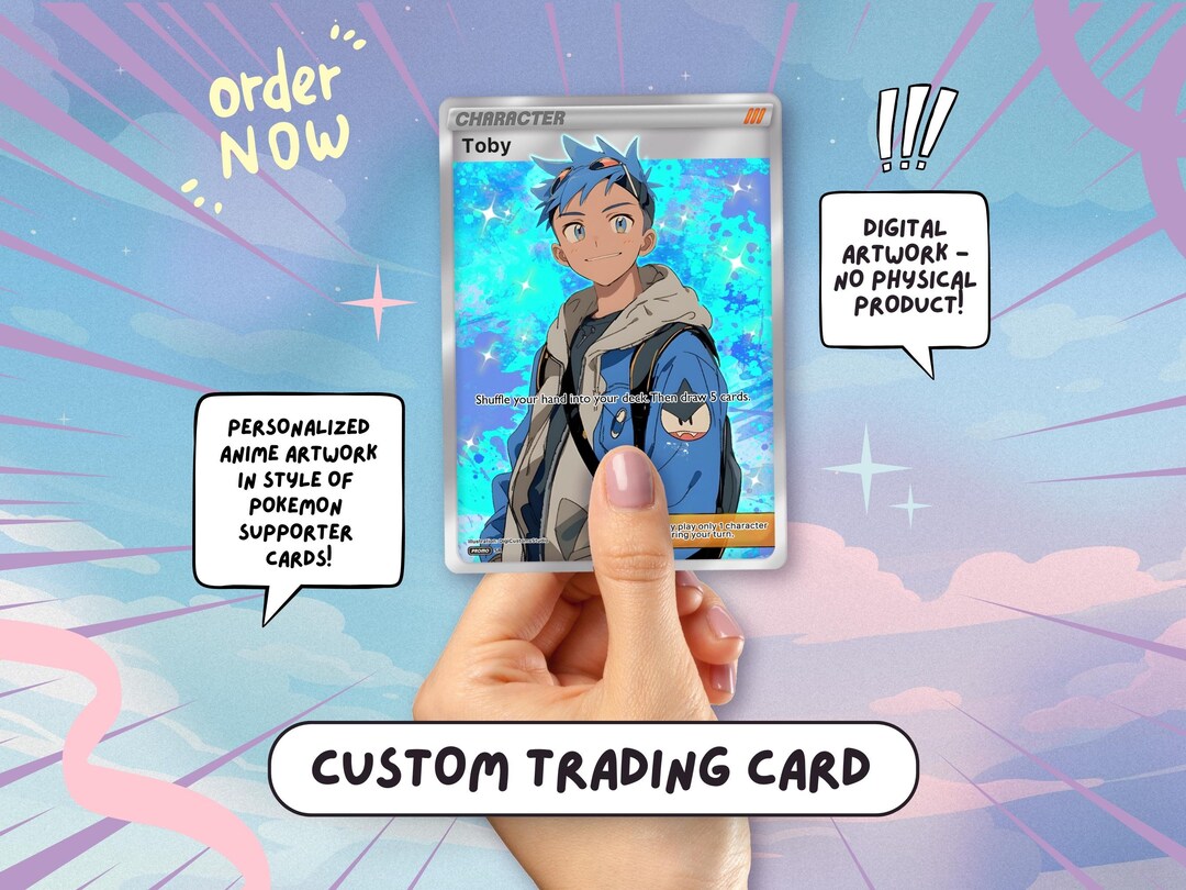 CUSTOM ANIME CARDS Digital Download Portrait Cartoon Artwork - Etsy