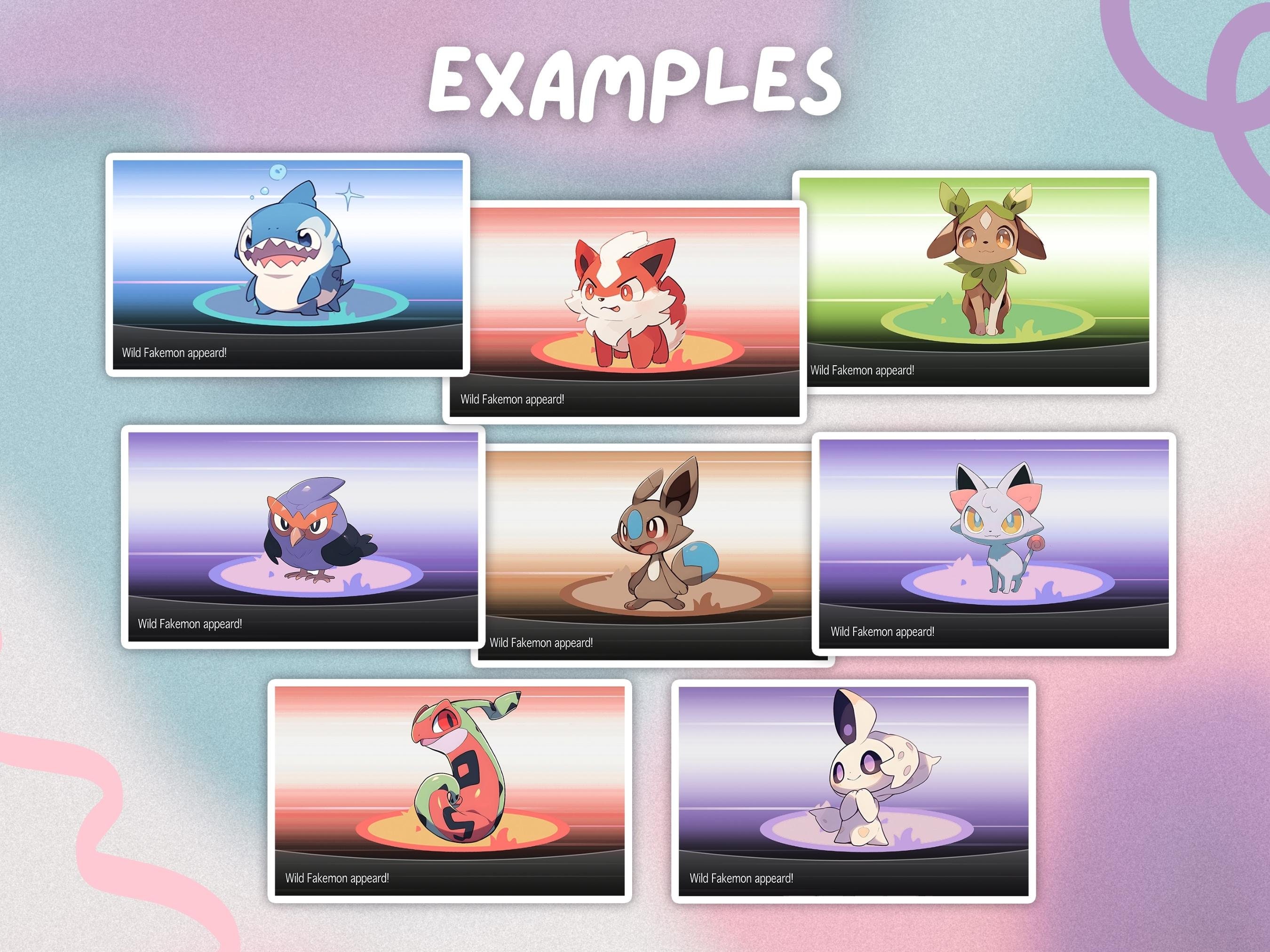 CUSTOM ANIME FAKEMON Pokemon Digital Download Portrait Cartoon Artwork ...