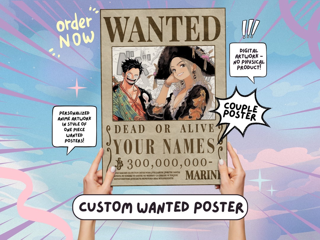 CUSTOM WANTED POSTER - Couple Style - Digital Download Portrait Cartoon ...
