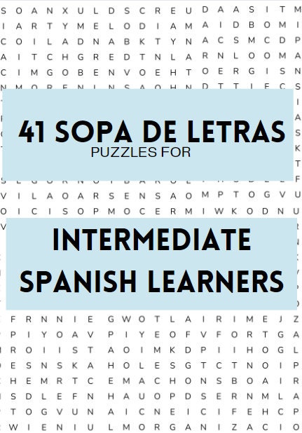 41 Sopa De Letras (word Search) Puzzles for Intermediate Spanish ...