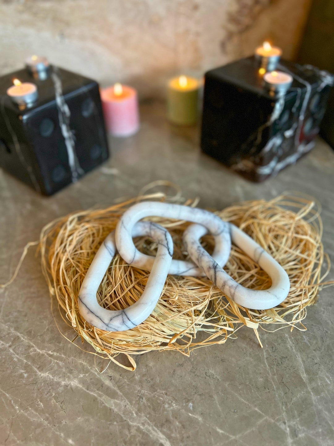 Decorative Marble Chain Link, Table Decor Chain, Coffee Table Decor ...