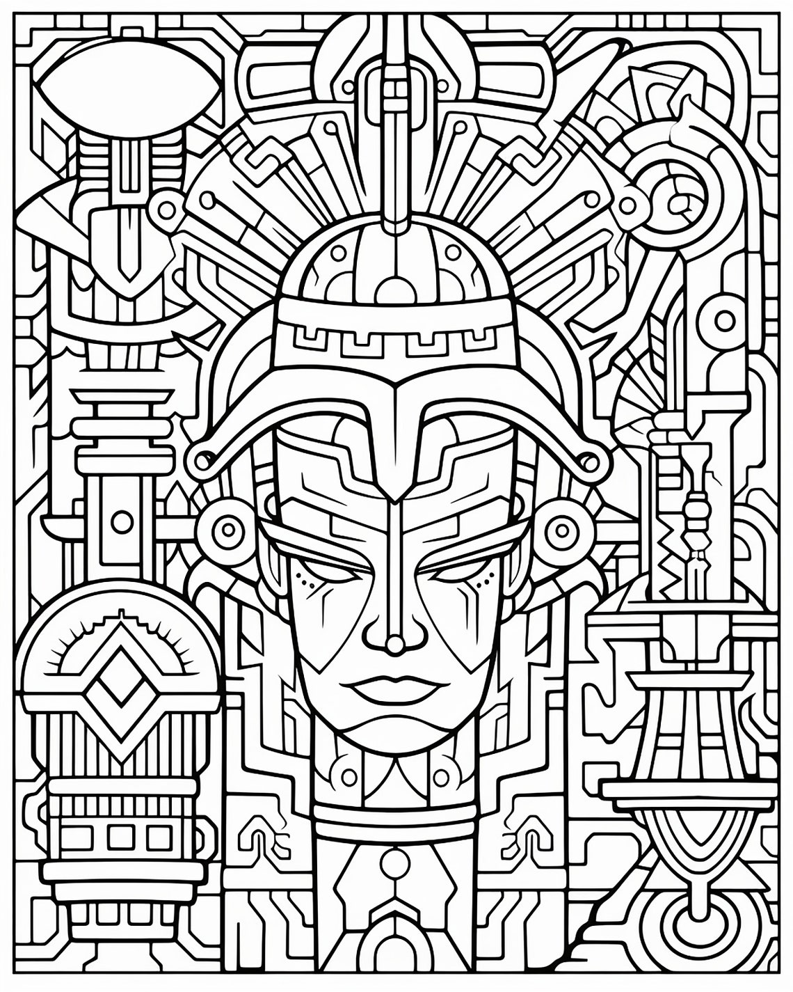 Aztec Coloring Pages Coloring Pages PNG Coloring Pages for - Etsy