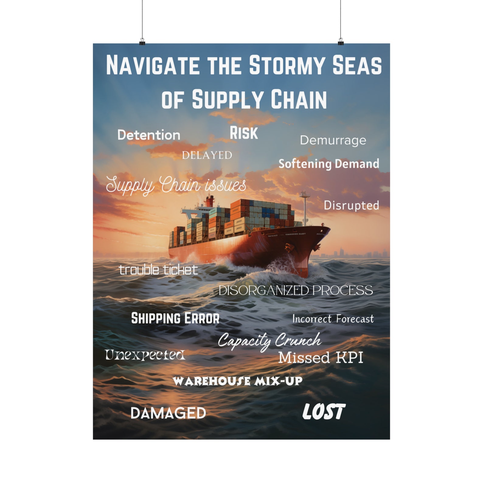 Logistics Poster: Navigate the Stormy Seas of Supply Chain - Etsy