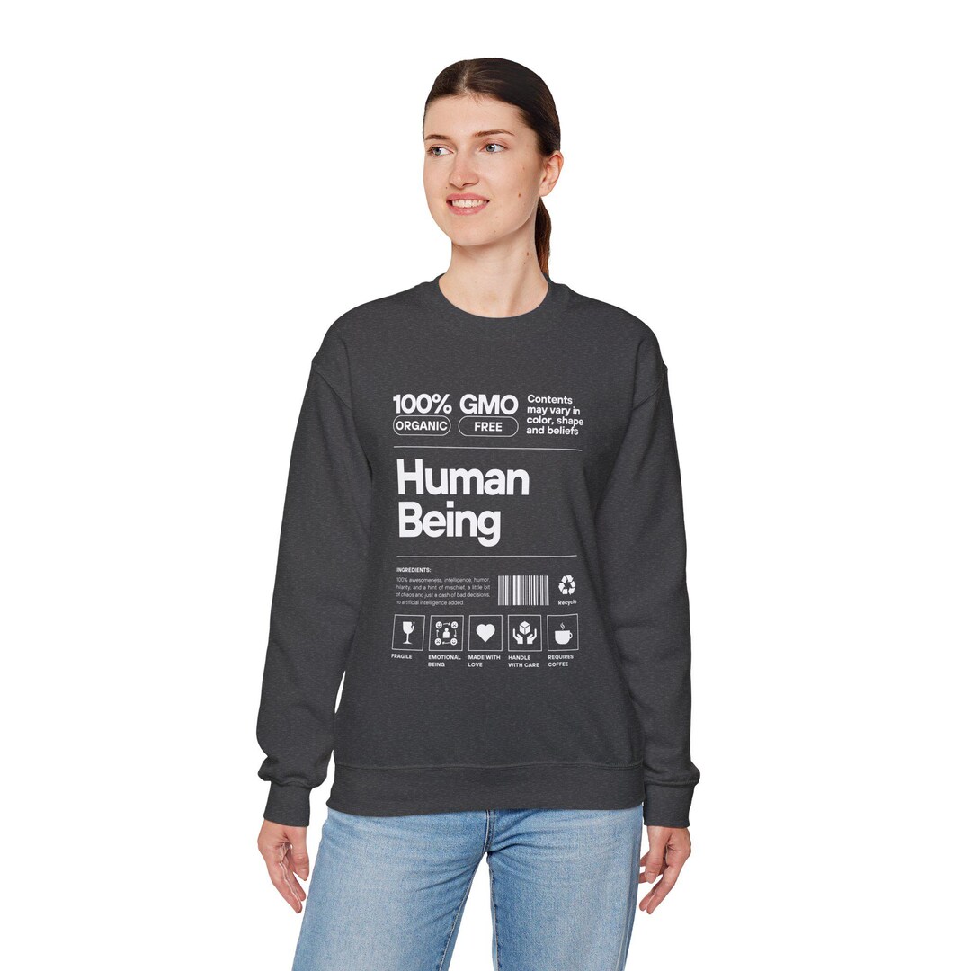 Human Food Label Unisex Sweatshirt, Funny Foodie Gift, Graphic ...