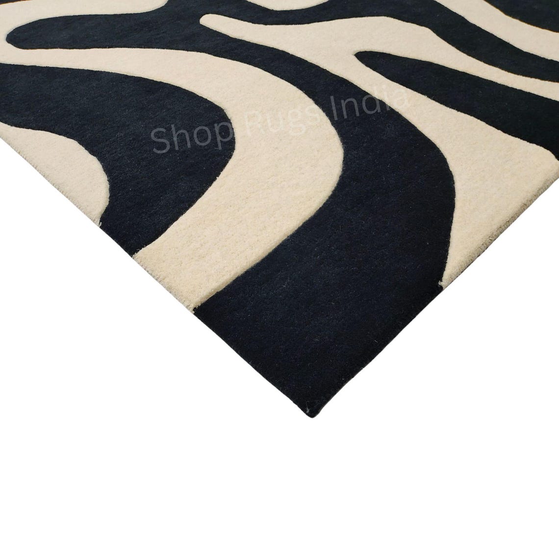 Melting Rug Hand Tufted Wool Rug 5x8 Abstract Wool Tuft Rug for Living ...