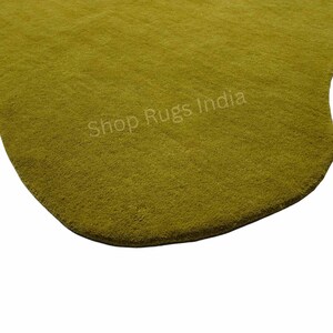 Irregular Shape Rug Tufted Rug for Living Room Olive Green Carpet for ...