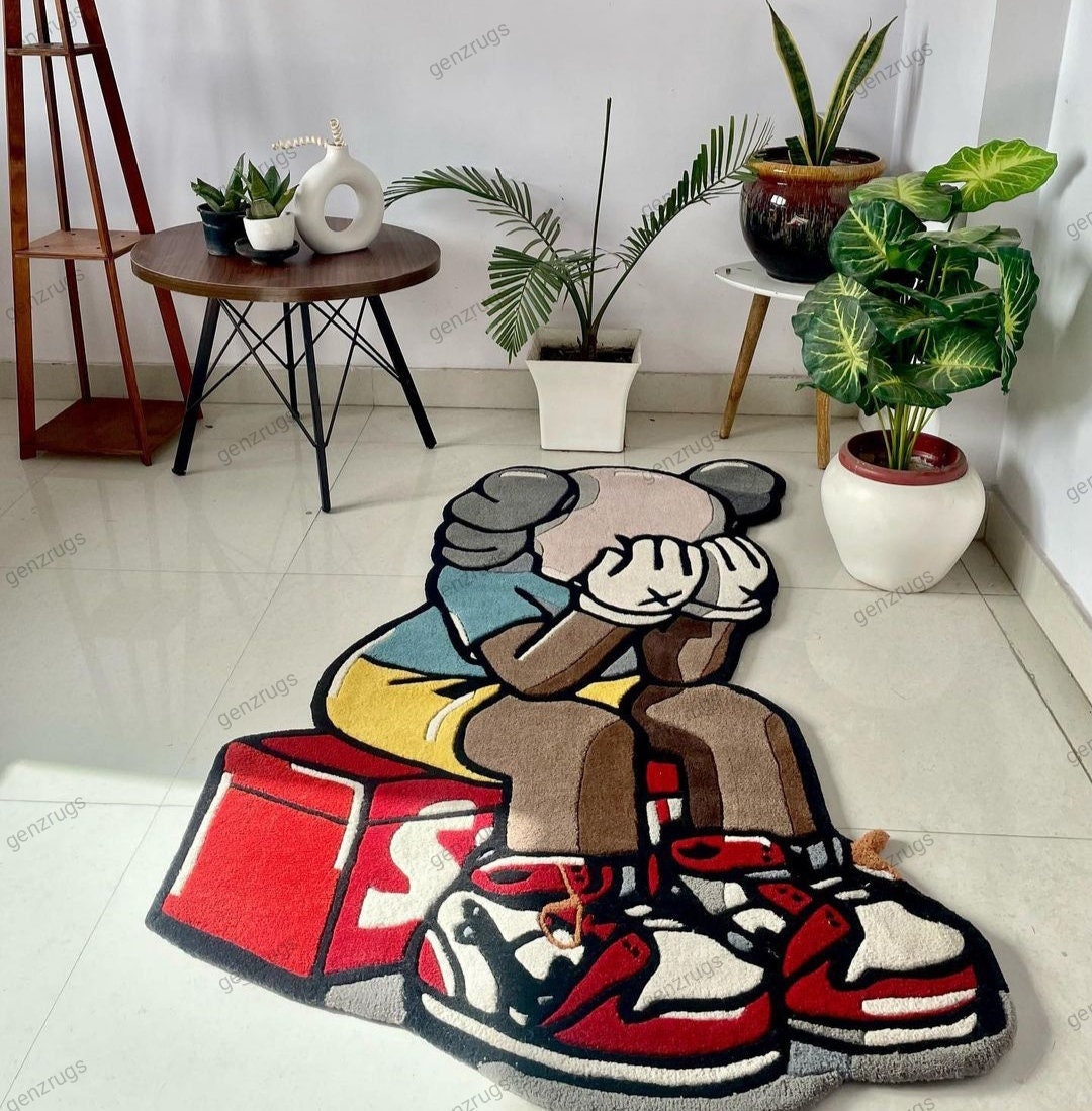 Crying KAWS Rug for Home and Office, Anime Rug, Carpet Living Room ...
