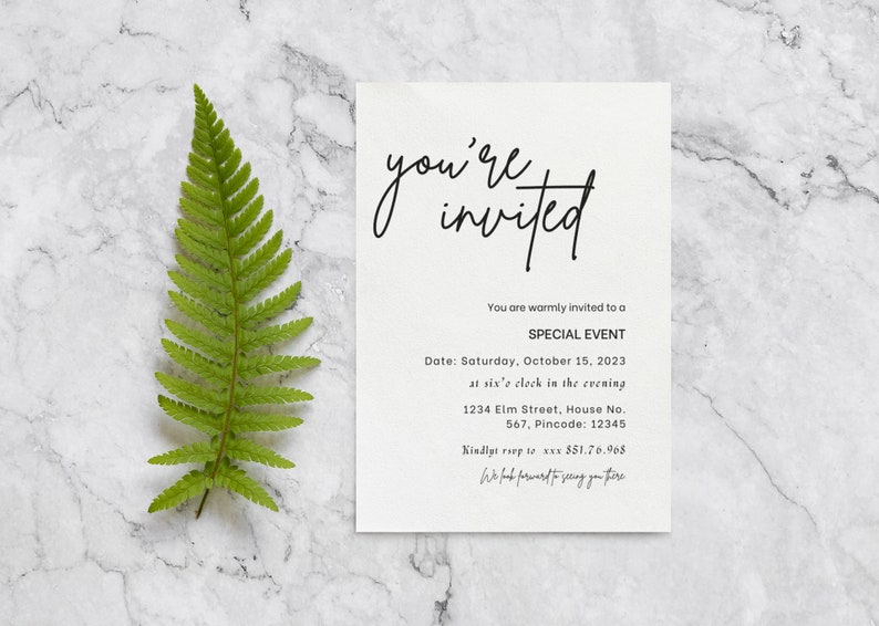 Minimalist You're Invited Invitation | Special Event Invitation ...