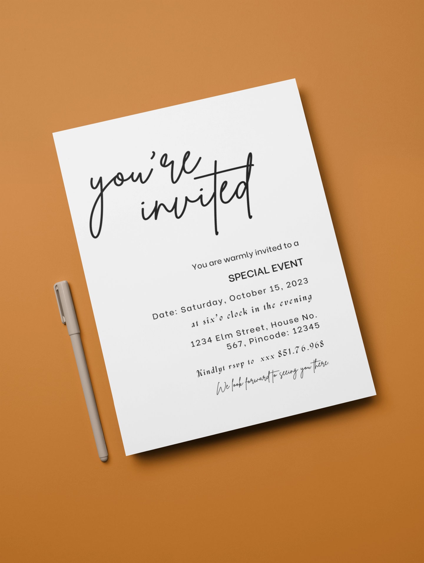 Minimalist You're Invited Invitation | Special Event Invitation ...