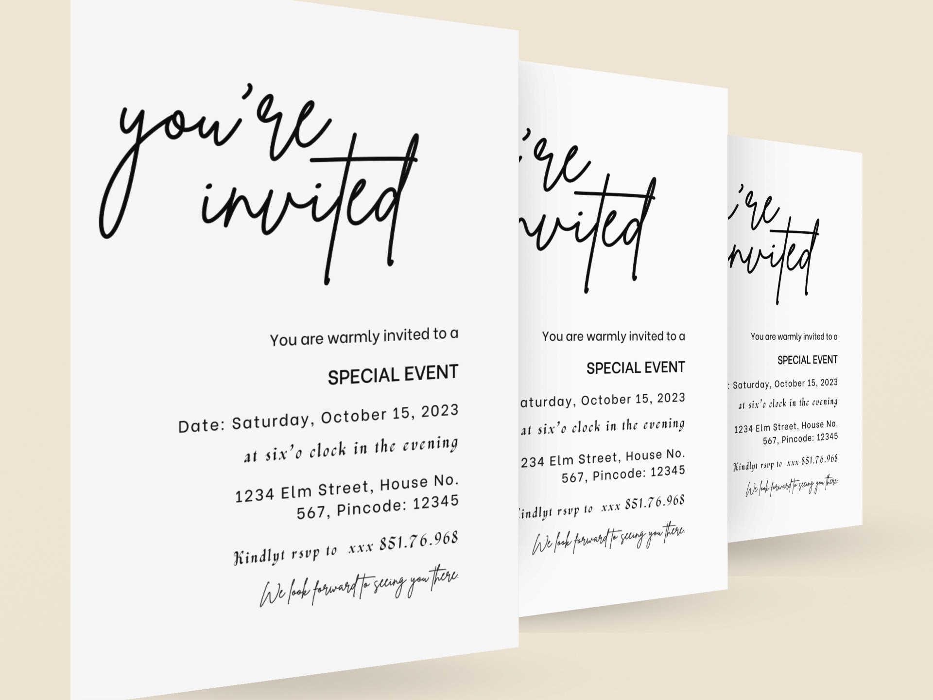Minimalist You're Invited Invitation | Special Event Invitation ...