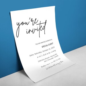 Minimalist You're Invited Invitation | Special Event Invitation ...