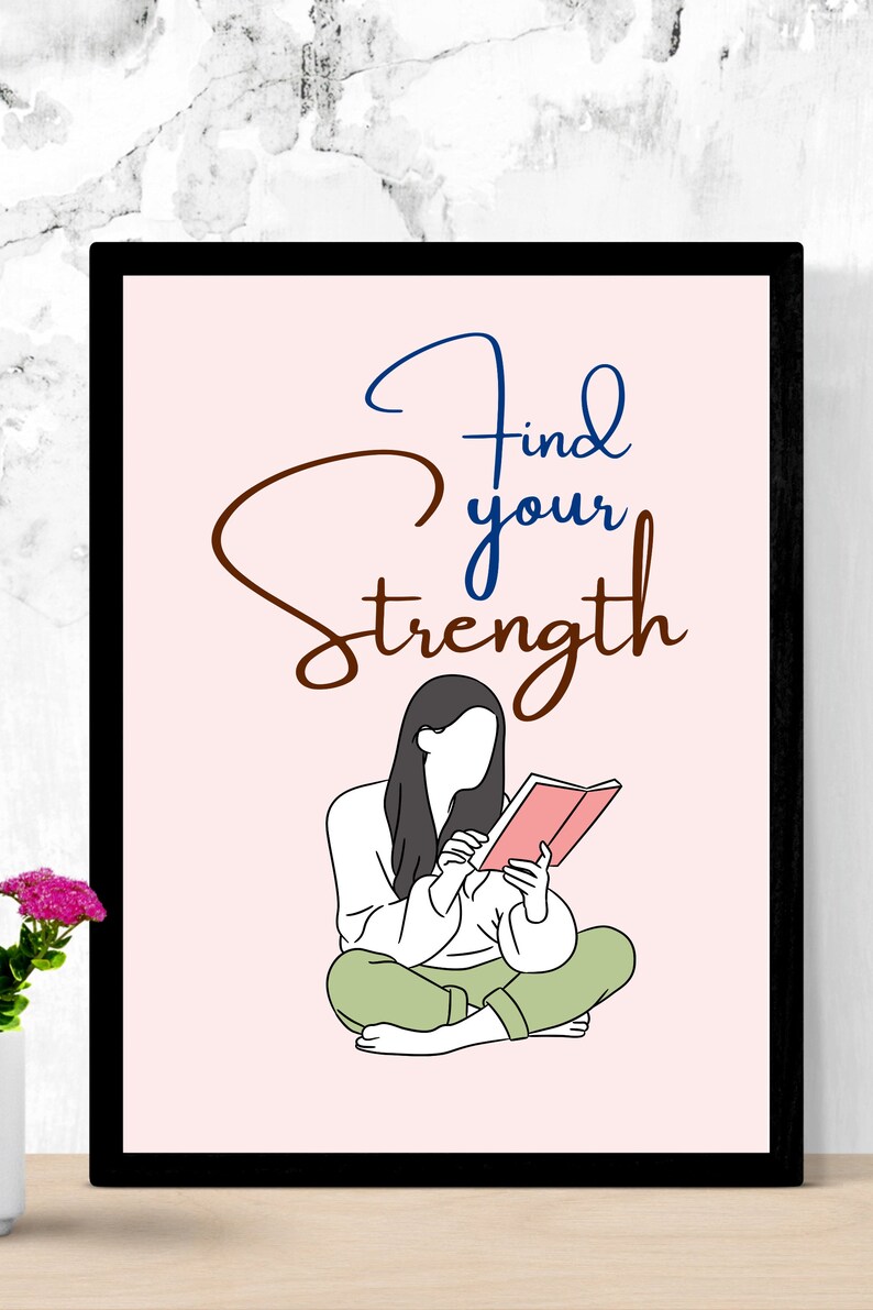 Find Your Strength Wall Art Printable Motivational Quotes Posters Gift ...
