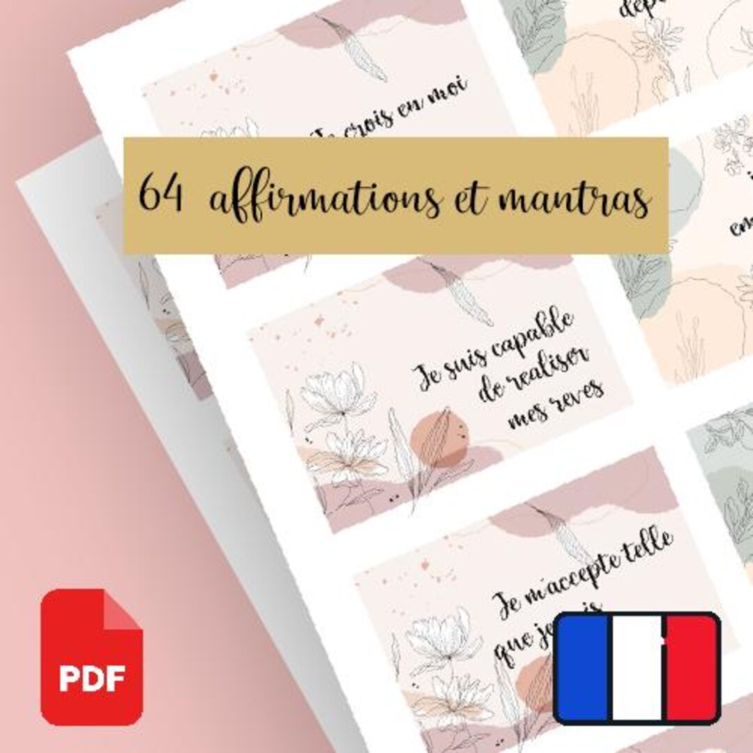 64 Positive Affirmation Cards Motivation and Well-being Cards ...