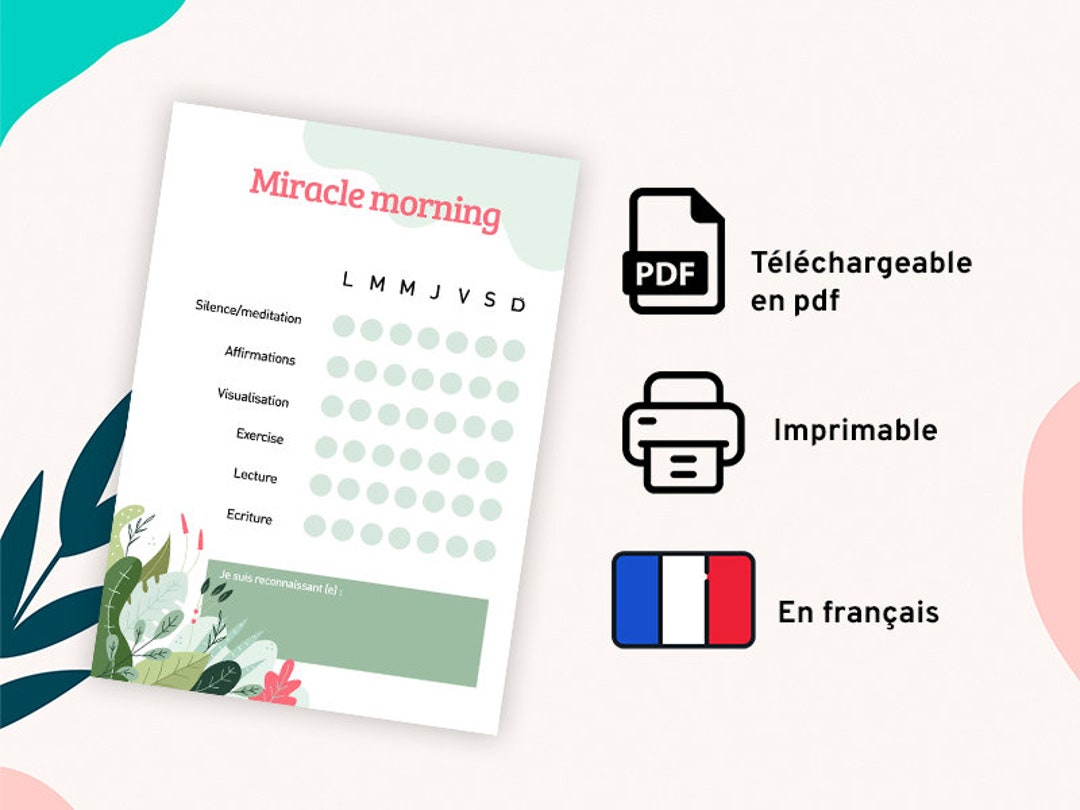 Miracle Morning Printable, Savers, Routine Aid, French - Etsy