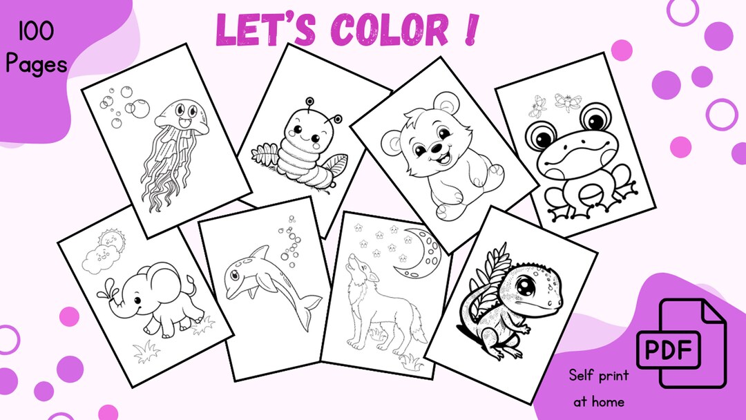 100 Different Coloring Pages for Kids Preschool Kindergraten - Etsy