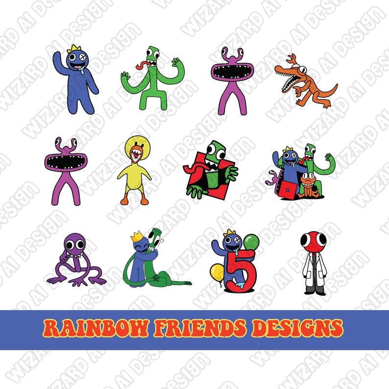 Rainbow Friends SVG, Rainbow Friends Cutfile for Cricut, Rainbow ...
