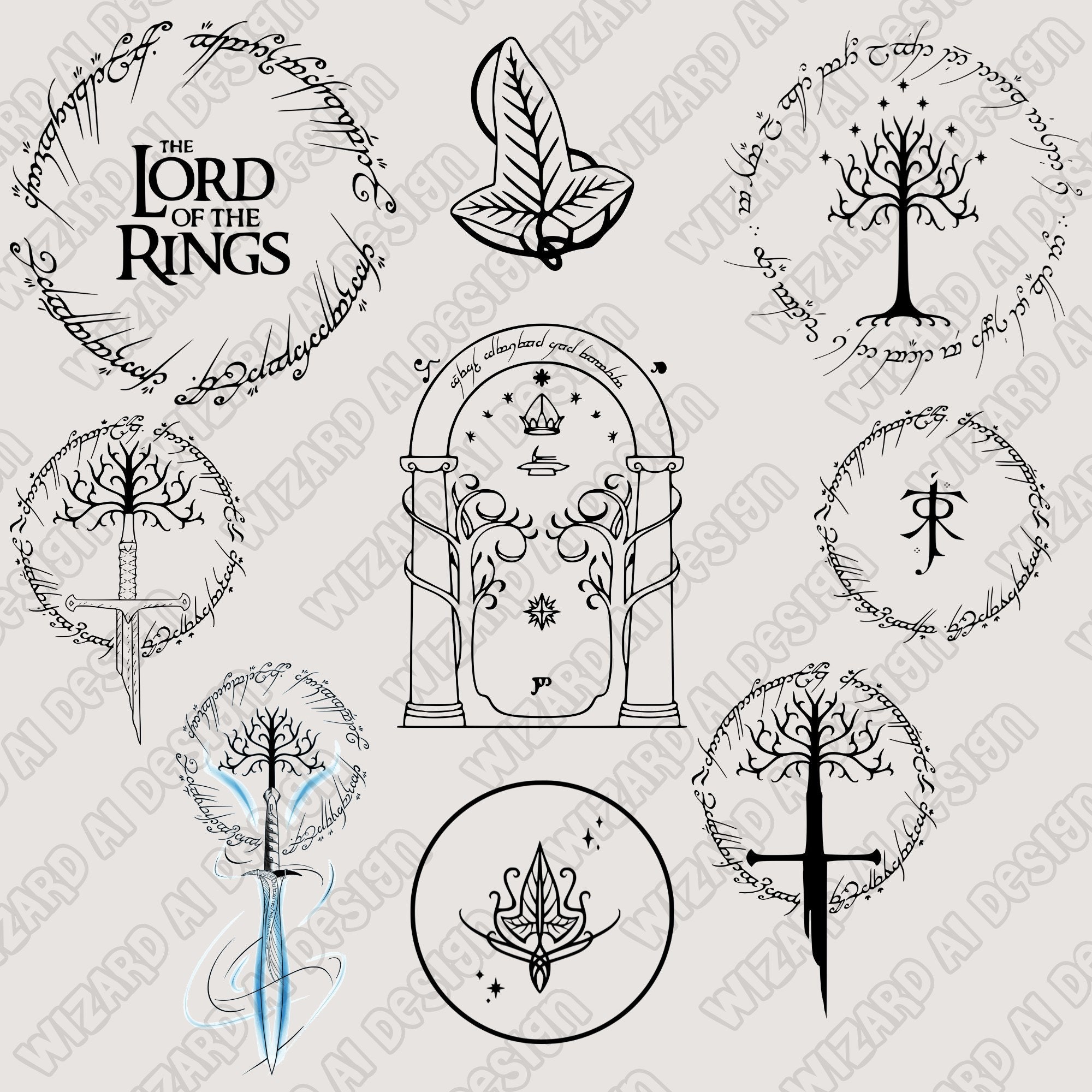 Lord of the Rings SVG Clipart Bundle Cut File for Cricut Digital ...