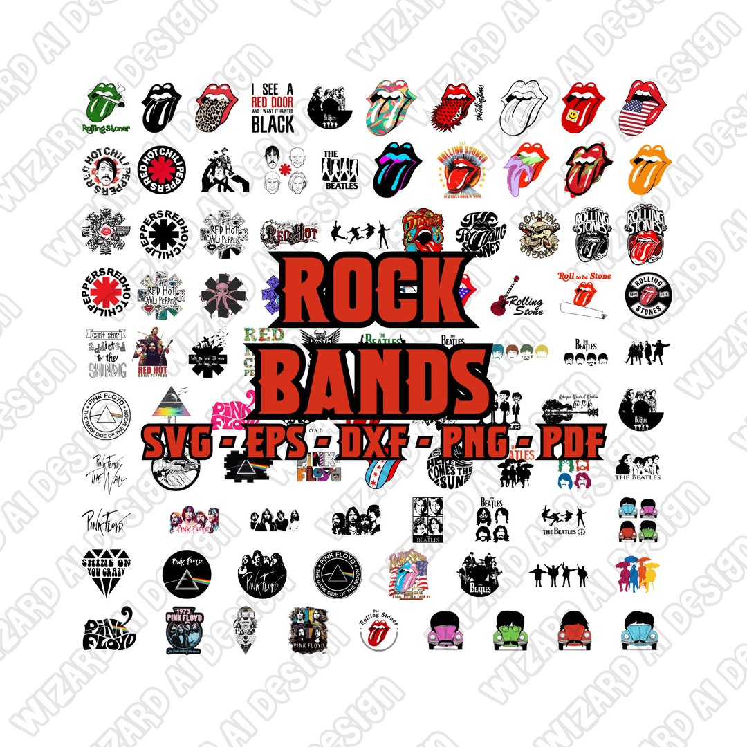 Rock Bands SVG Bundle Rock Music Heavy Metal Rock and Roll 400 Files ...
