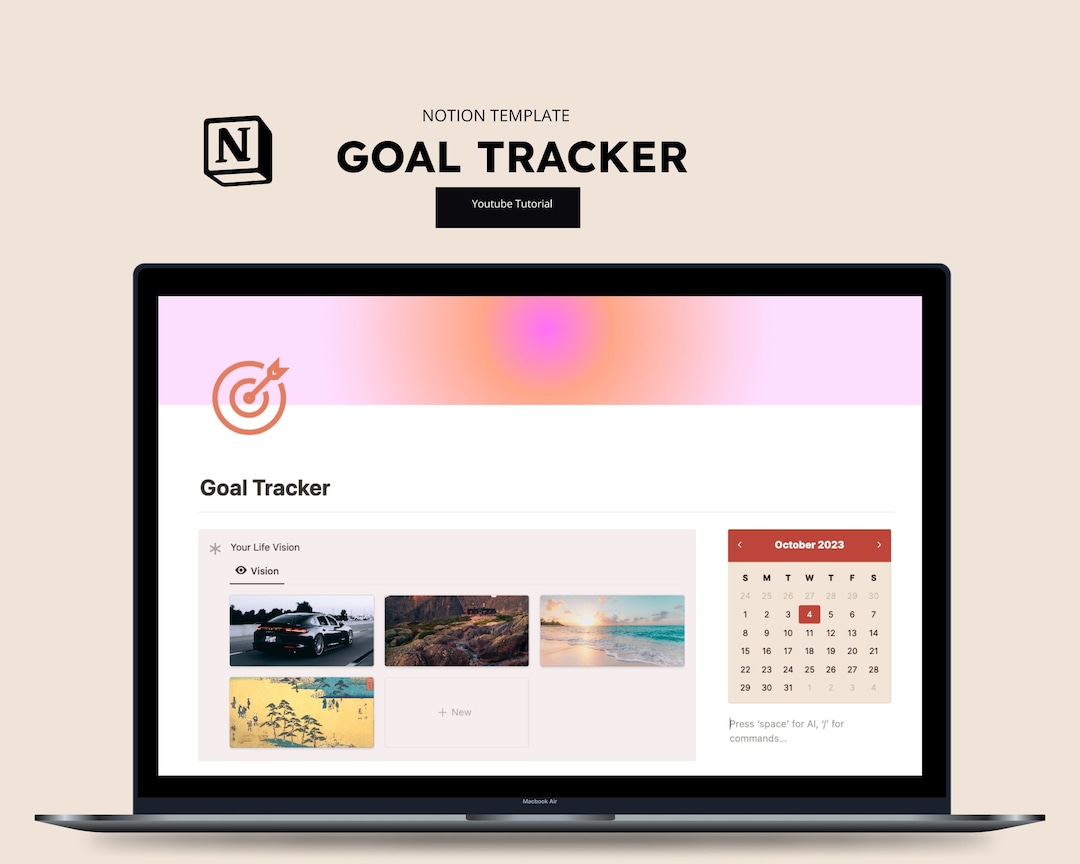 Notion Goaltracker, Digital Habit Tracker, Notion Template, Habit ...