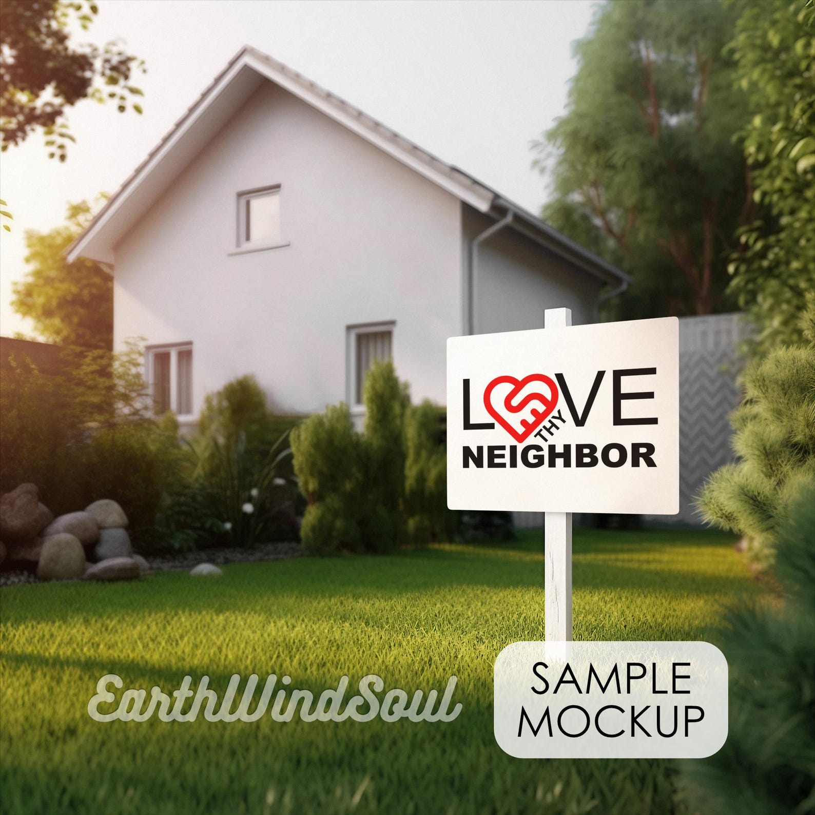 Love Thy Neighbor Outdoor Yard Sign, Positivity Message, No Hate Quote ...