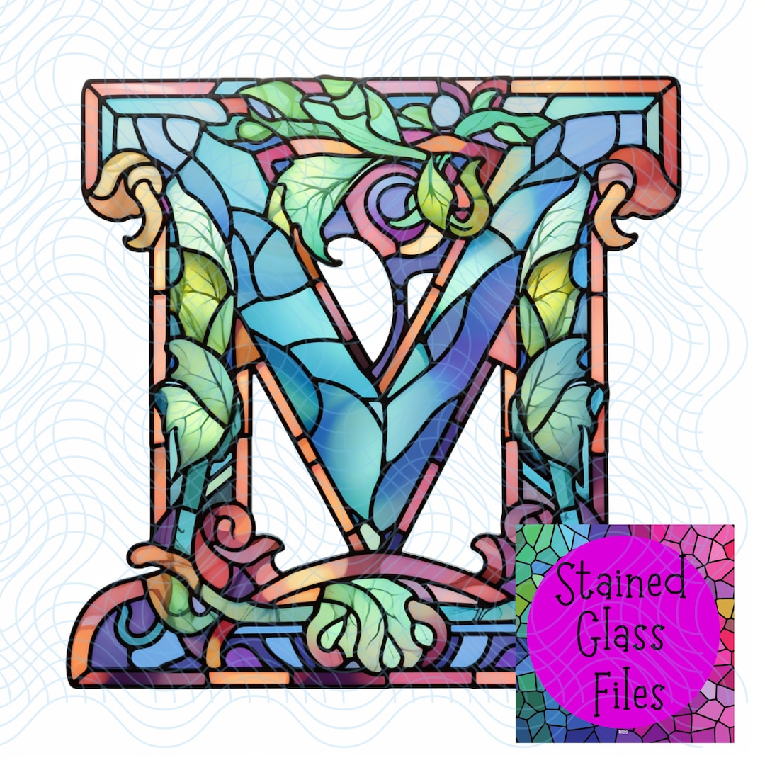 Stained Glass Alphabet PNG Files Digital Download Canva, Procreate and ...