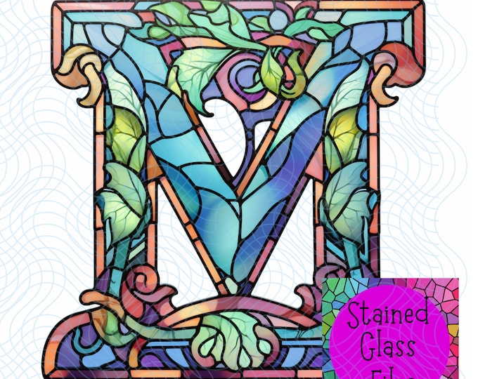 Stained Glass Alphabet Clipart, 26 (300 DPI) PNG Images, Colorful ...