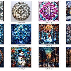 90+ Winter Stained Glass Designs for Cricut: PNG & SVG Files - Perfect ...
