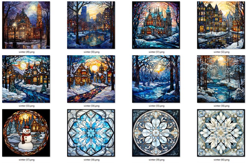 90+ Winter Stained Glass Designs for Cricut: PNG & SVG Files - Perfect ...