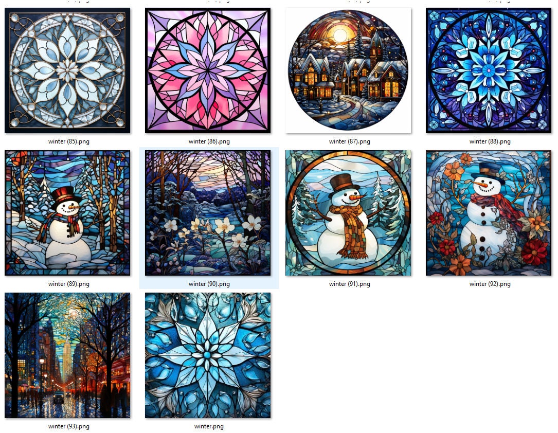 90+ Winter Stained Glass Designs for Cricut: PNG & SVG Files - Perfect ...